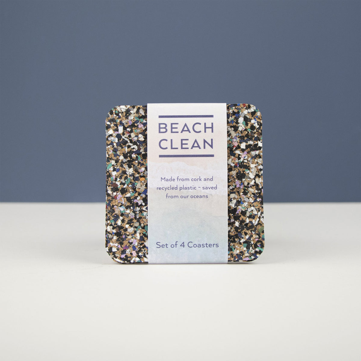 Beach Clean Set of 4 Recycled Cork Coasters by Liga